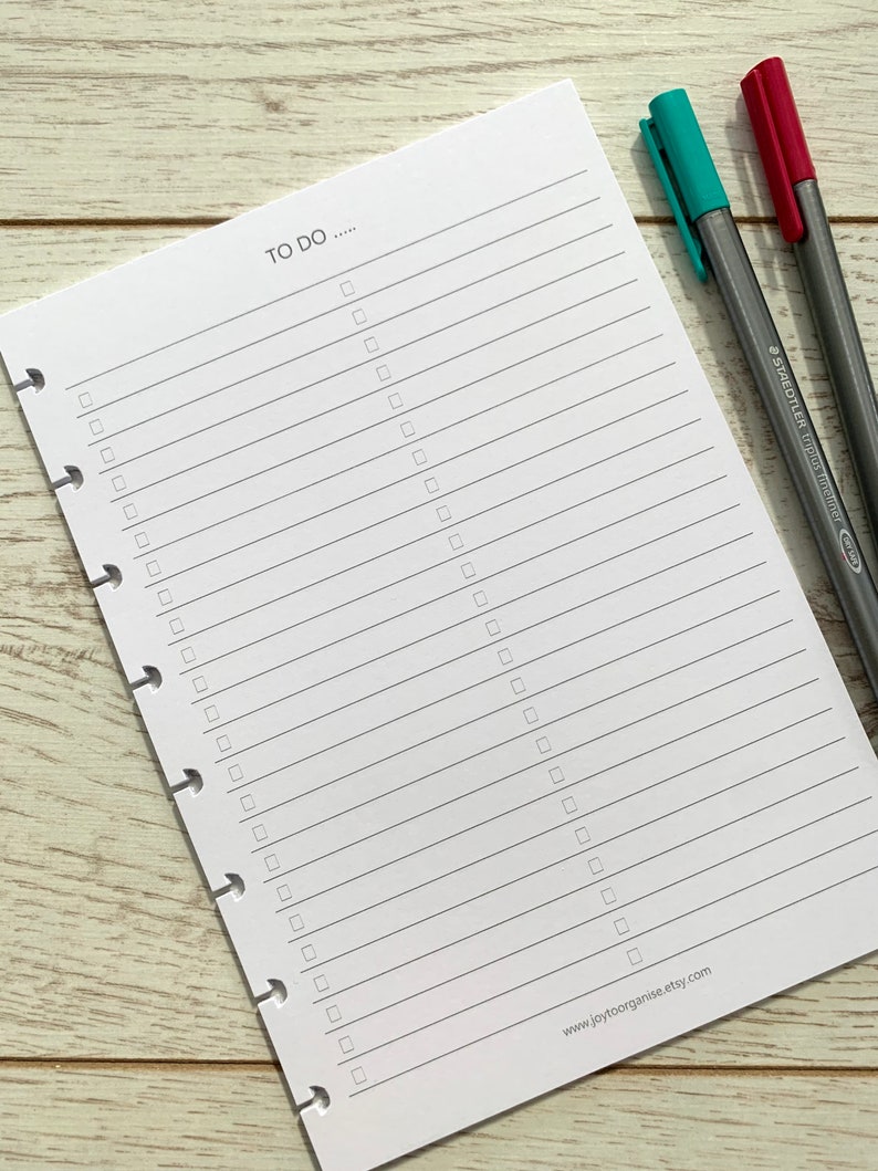 To Do List Inserts for A5 Discbound Planners A5 Discbound - Etsy