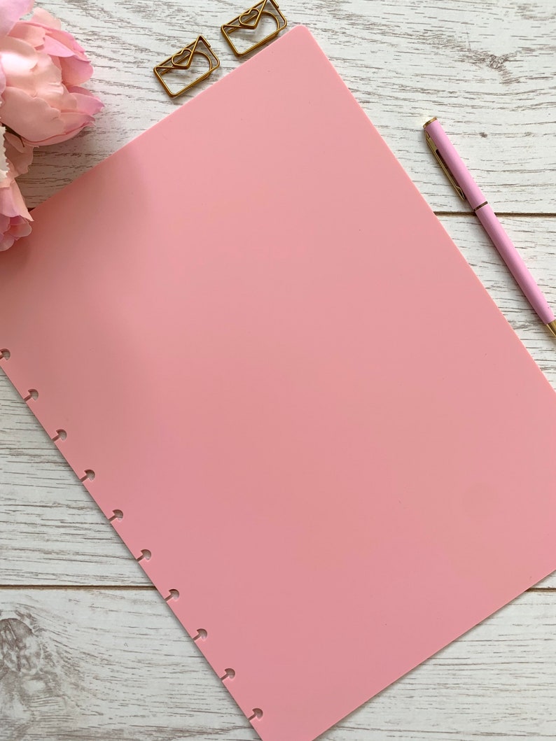 Pastel Pink A4 Wide Discbound Planner Cover Set - Etsy