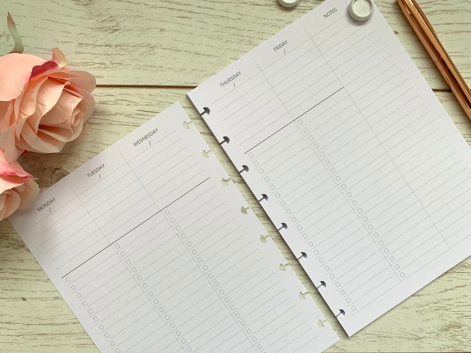 Undated Weekly A5 Discbound Planner Inserts | Discbound Vertical A5 ...