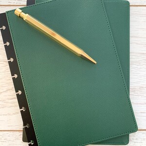Dark Green Faux Leather A5 Discbound Planner Cover | Forest Green A5 ...