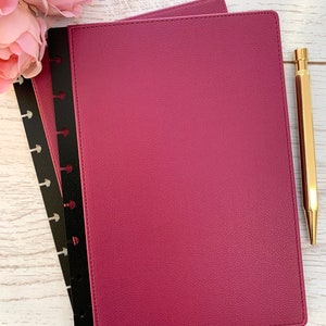 Pink Faux Leather A5 Wide Discbound Planner Cover | Pink A5 Discbound ...