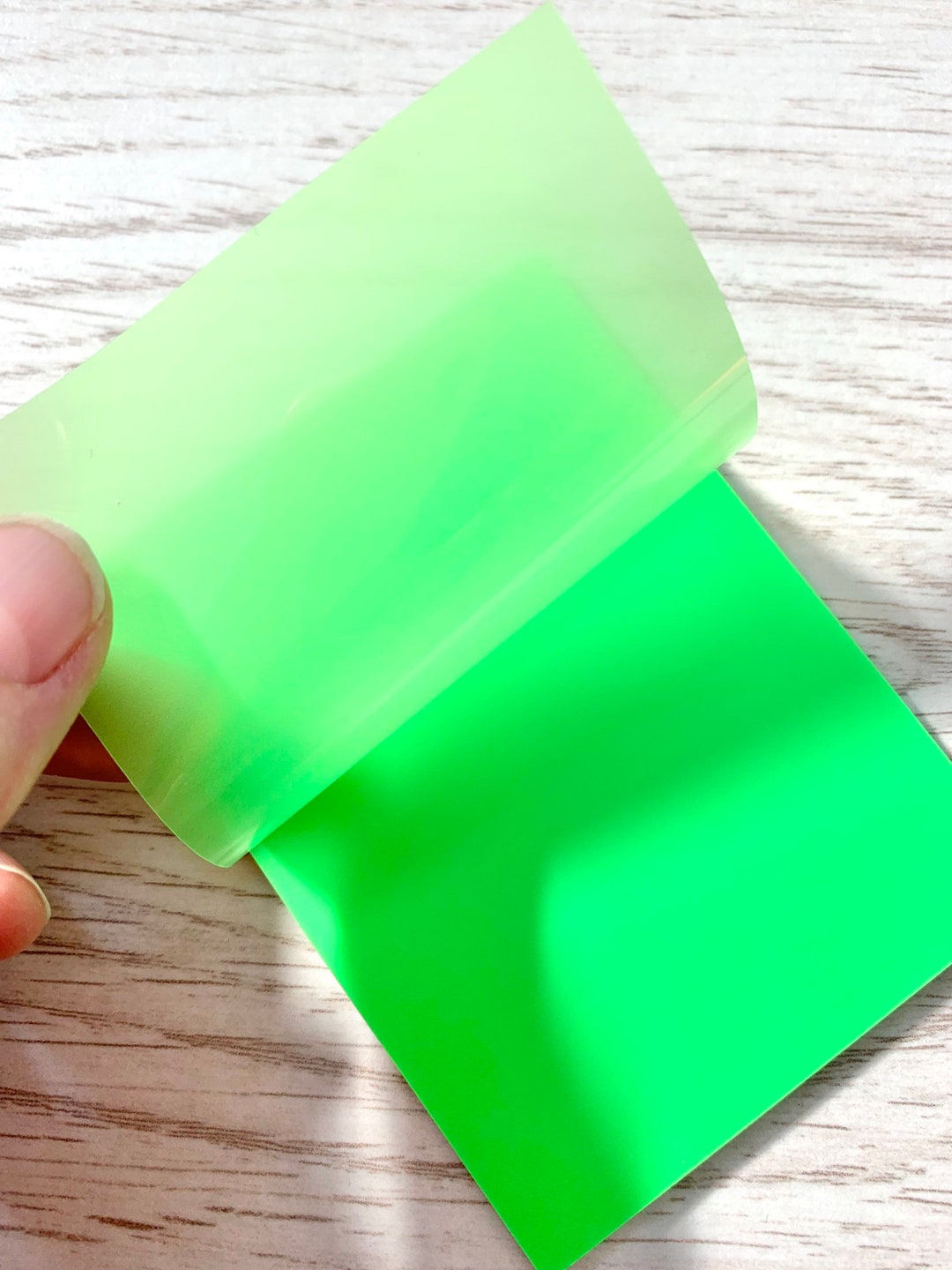 Neon Green Rectangular Sticky Notes | Transparent Neon Green Revision ...