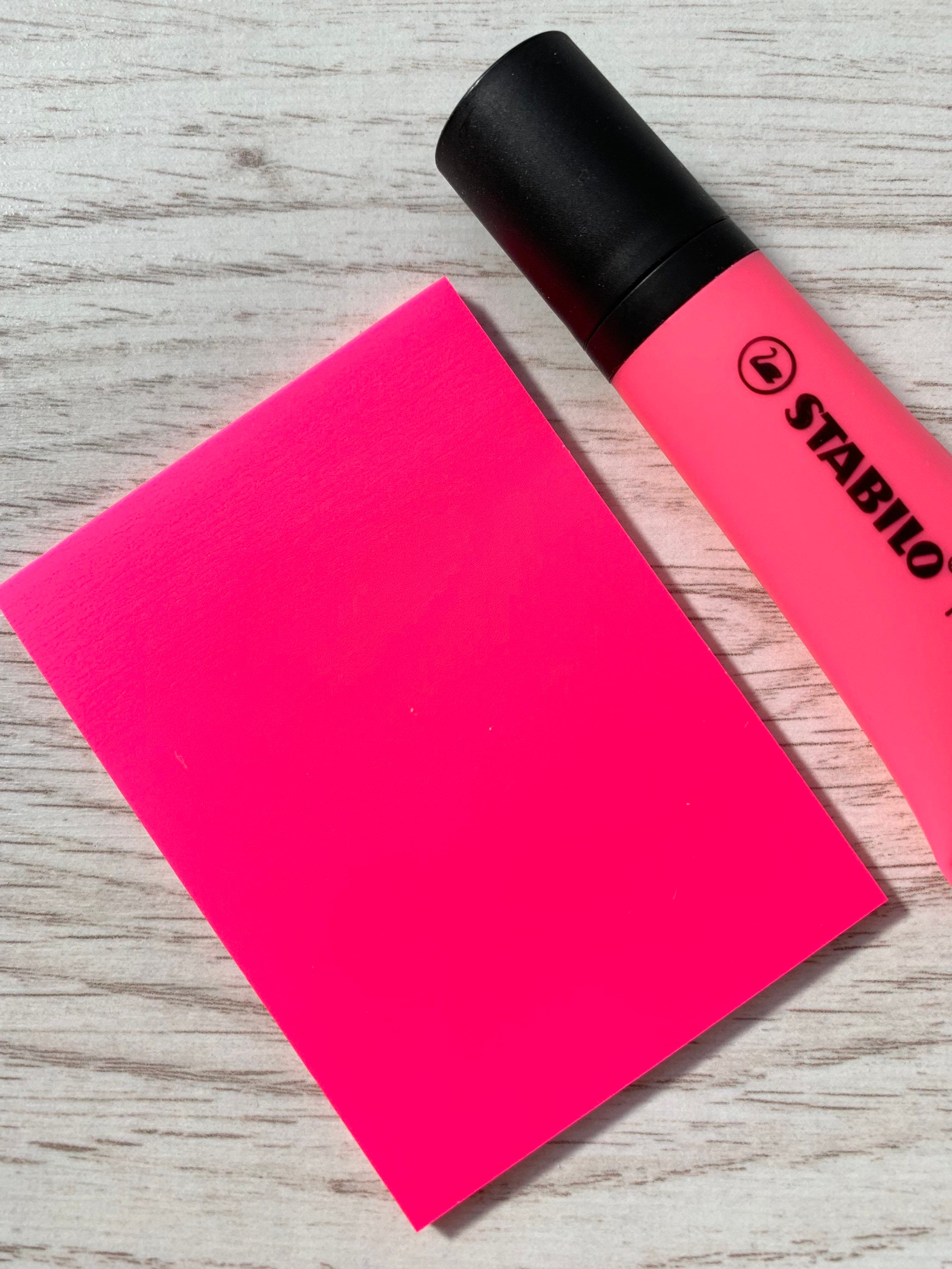 Neon Pink Transparent Sticky Notes Pink Revision Sticky - Etsy