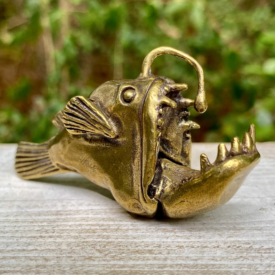 Solid Brass Angler Deep Sea Fish – Symbol of Mystery, Adaptability ...