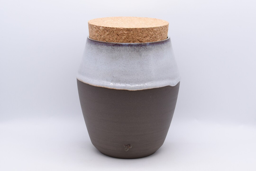 Handmade Ceramic Container, Pottery Storage Jar, Tea, Coffee, Herbs, Spices, Salt, Sweets, Misty ...