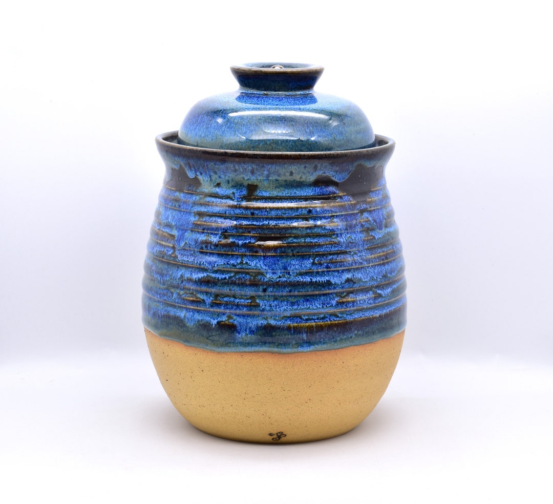 Kimchi Pot, Fermenting, Pickling, Handmade Ceramic Pottery, With Weight ...