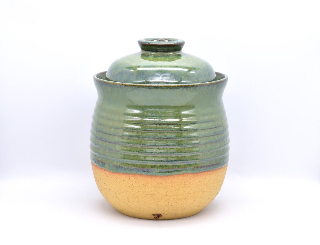 Kimchi Pot, Fermenting, Pickling, Handmade Ceramic Pottery, With Weight ...