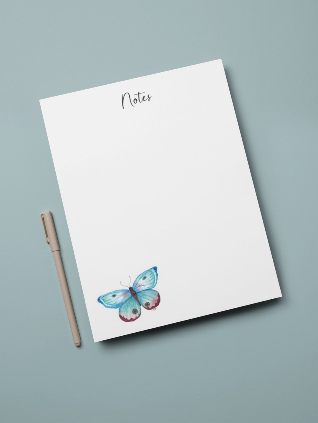 Butterfly Notepad | NOTES | Personalized| Blue Butterfly Stationery ...