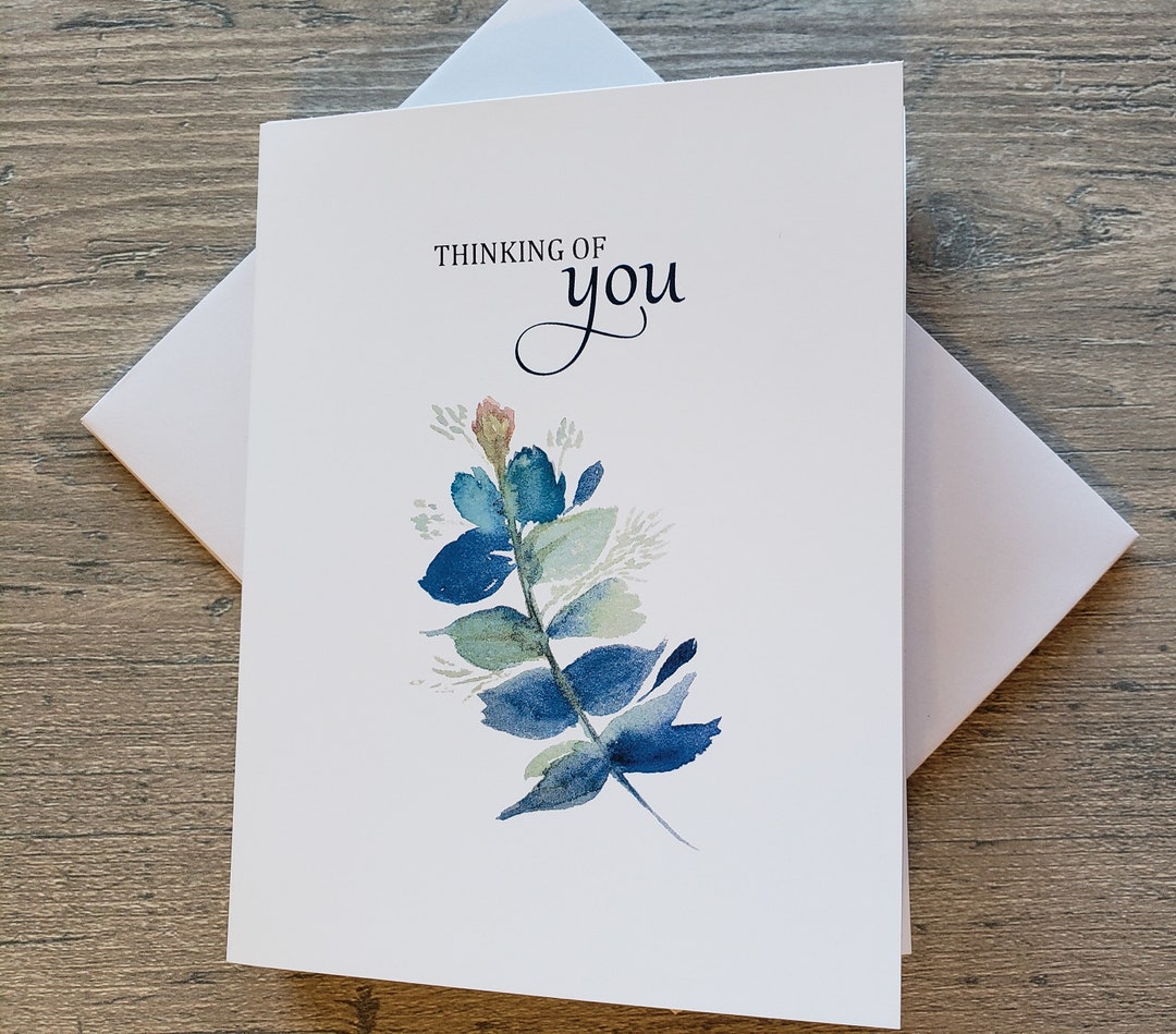 Thinking of You Note Card Set | Watercolor Floral Botanical Notecards ...