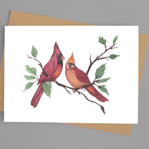 Cardinal Note Card Set | Male and Female Cardinal Birds | Custom Bird ...