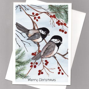 Black Capped Chickadee Note Card Set Watercolor Prints Blank Greeting Cards W/ Envelopes Bird ...