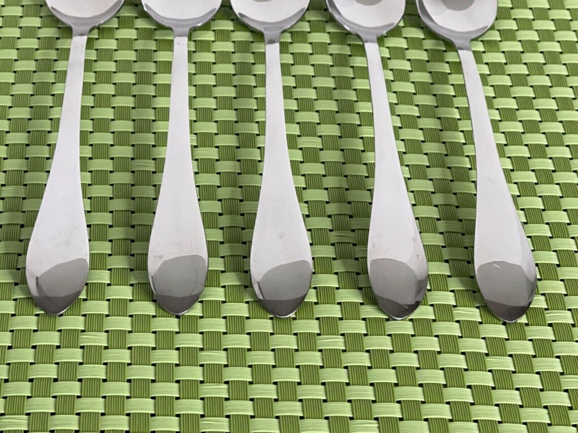 Cambridge SIENNA Stainless 5 Iced Tea Spoons Glossy Tip Turns Down ...