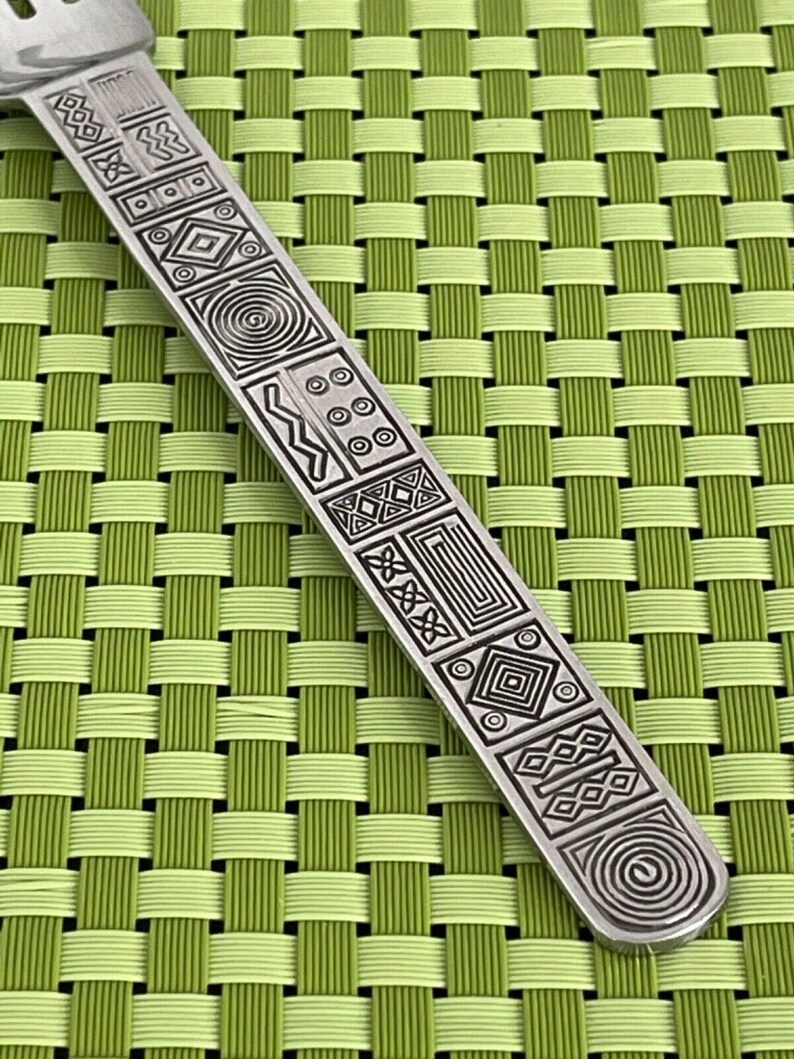 Cambridge AZTEC Stainless Dinner Fork Glossy Geometric Flatware B106G - Etsy