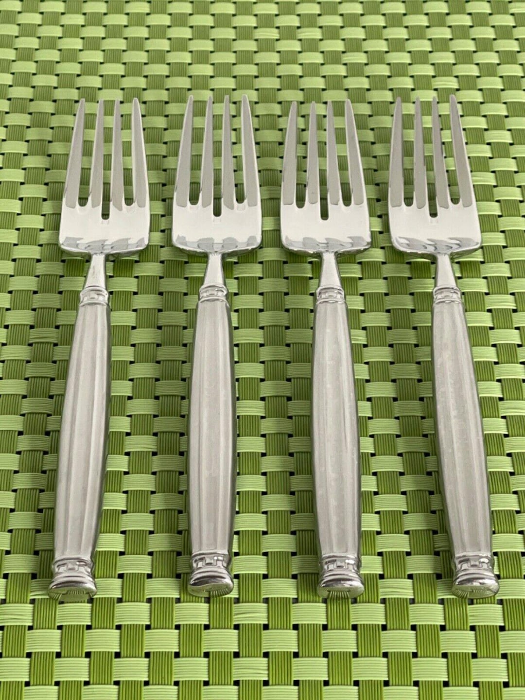 Oneida OLYMPIA Stainless 4 Salad Forks 18/10 Korea Frosted Handle ...