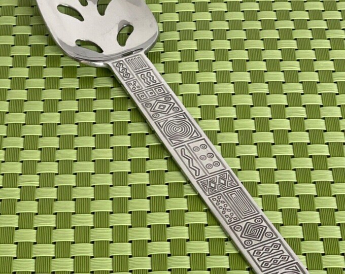 Cambridge AZTEC Stainless Pierced/slotted Serving Spoon Geometric ...