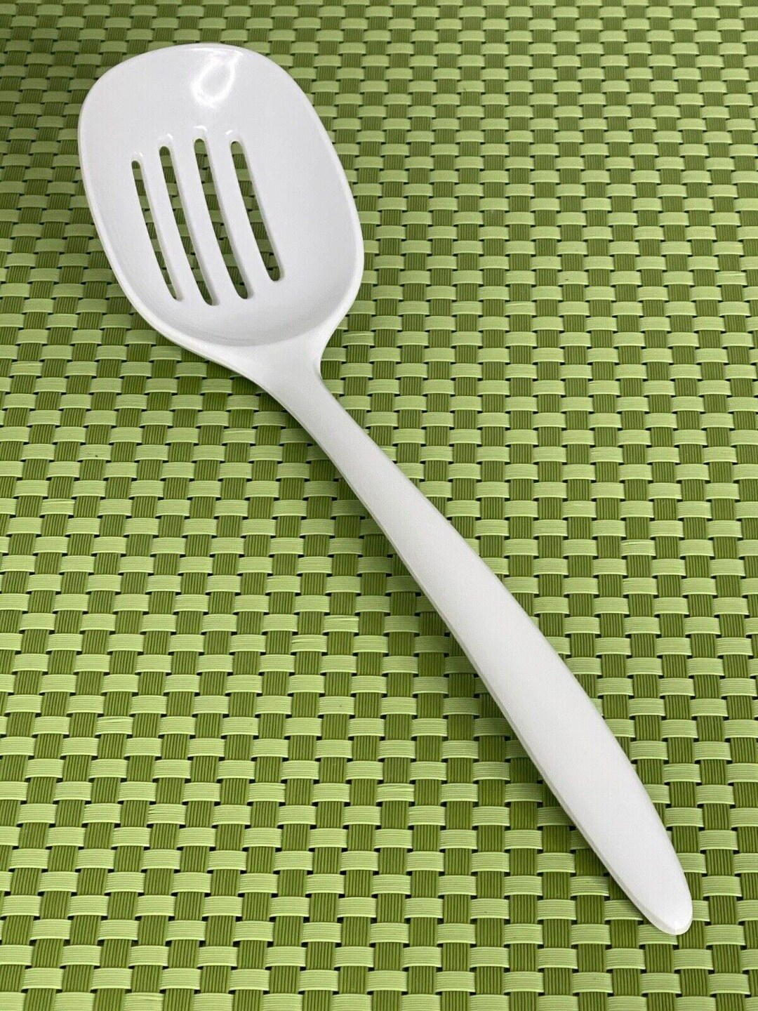 ROSTI White Melamine Danish Slotted Spoon Denmark 2832 Serving Utensil ...