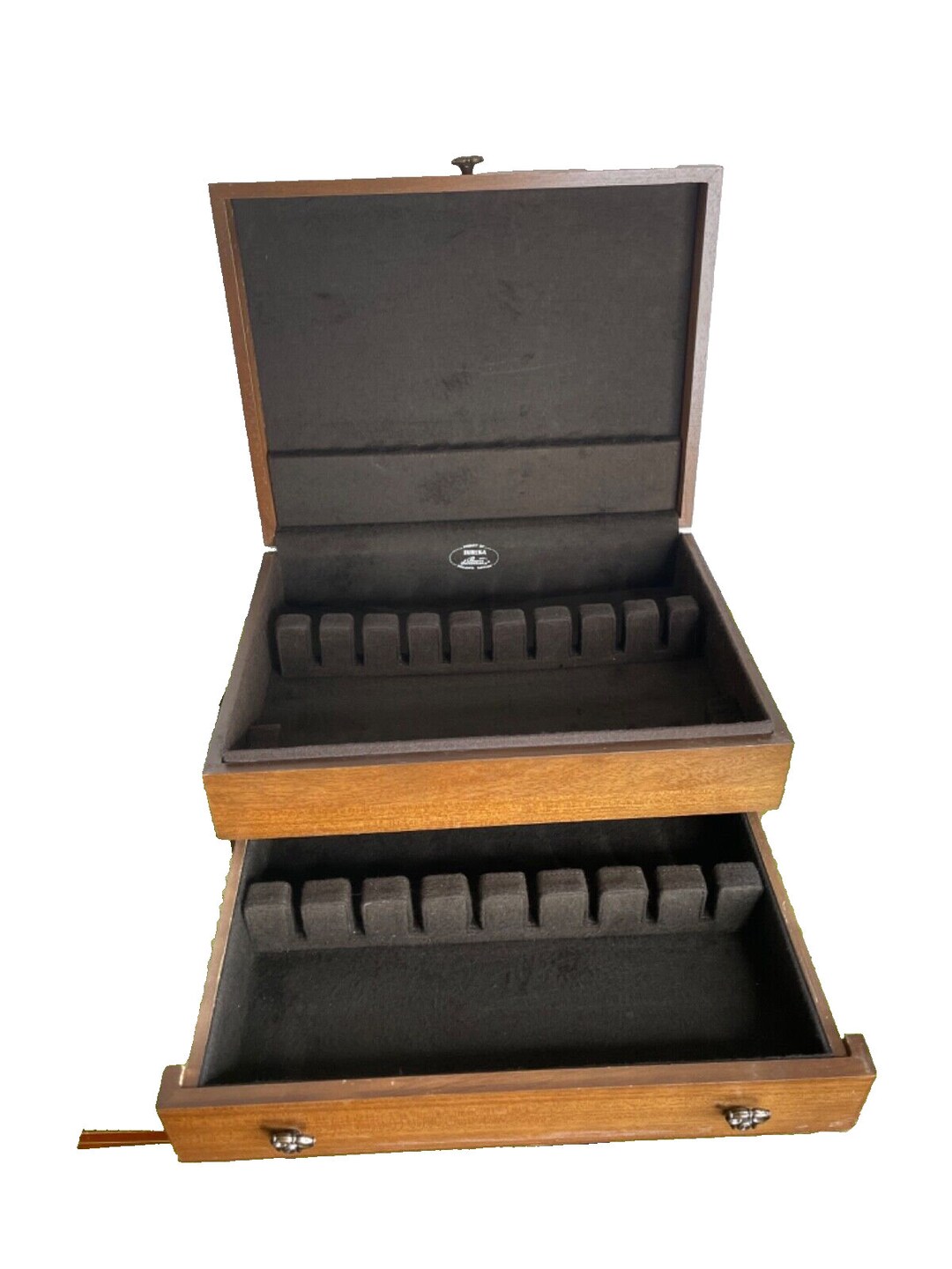 Eureka Pacific Wooden Silverware Flatware Storage Chest Box With Extra ...