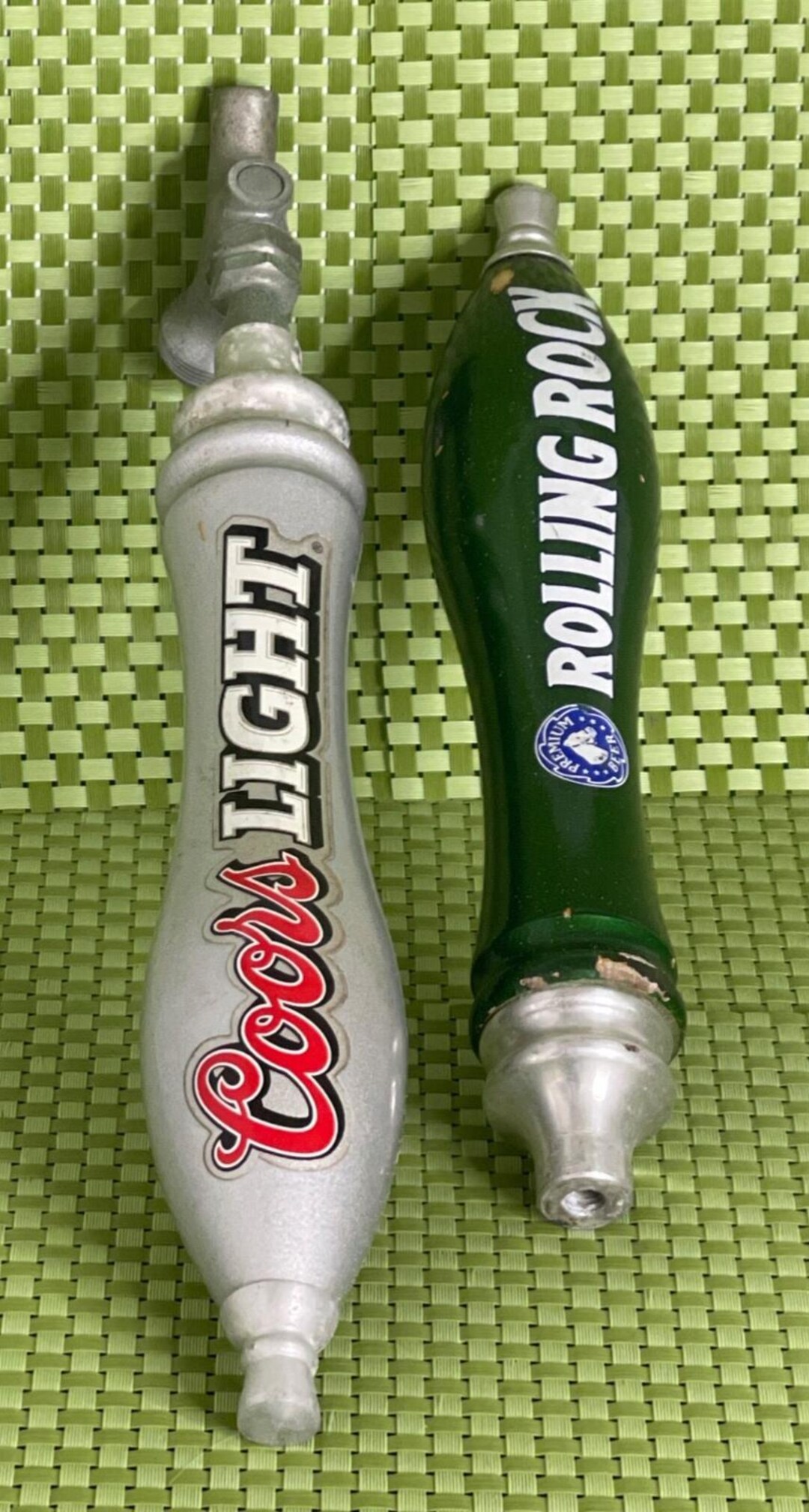 Vintage COORS LIGHT & ROLLING Rock Wooden Beer Tap Handles 11 1/2" Tall ...