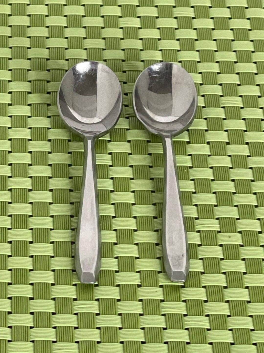 Heritage Japan DIAMOND HEAD Stainless 2 Demitasse Spoons AAA Flat Tip ...