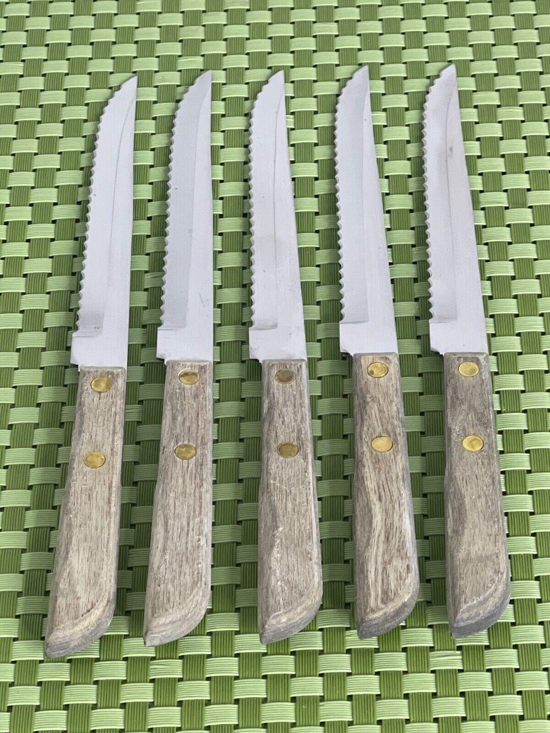 Washington Forge Town & Country Stainless 5 Steak Knives USA Wood ...
