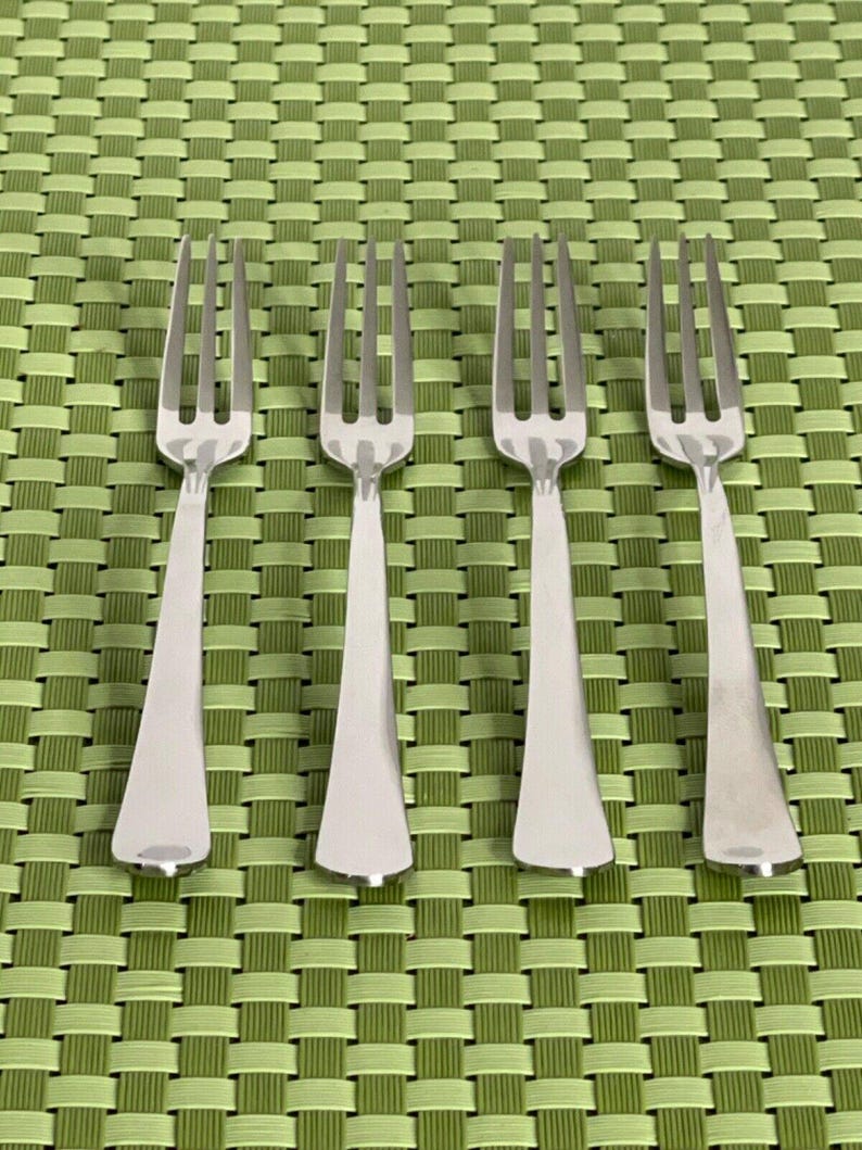 Gourmet Settings WINDERMERE Stainless 4 Cocktail/seafood Forks Glossy ...