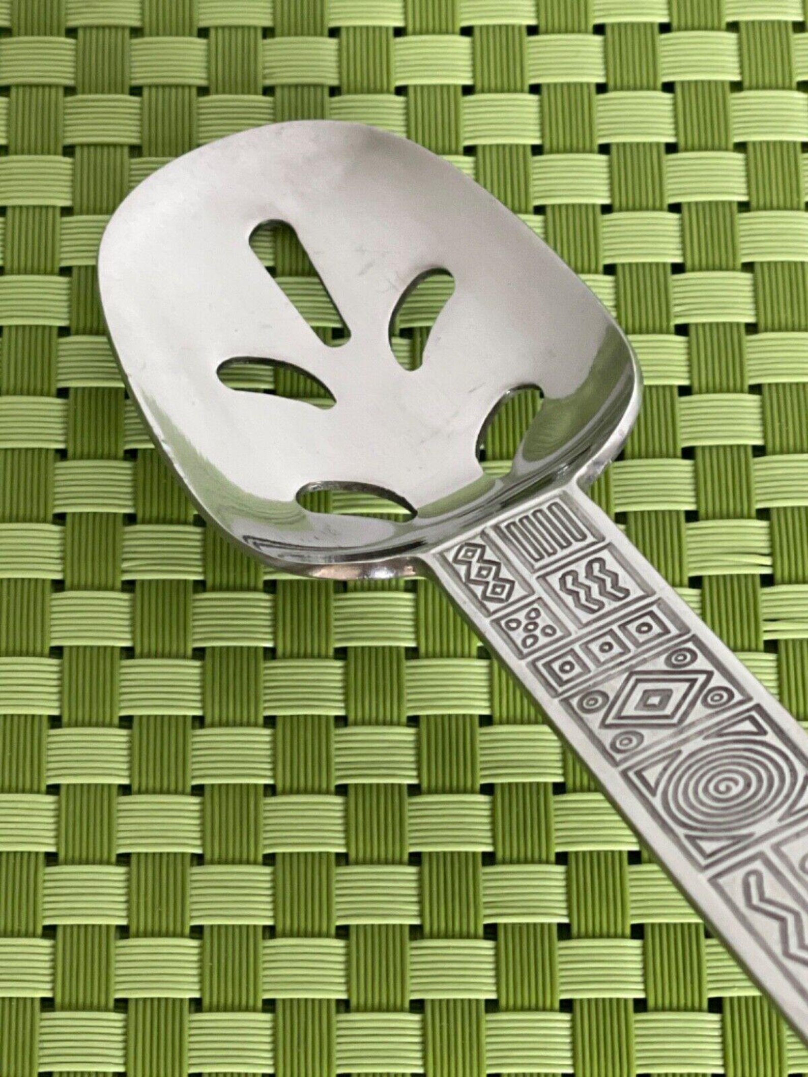 Cambridge AZTEC Stainless Pierced/slotted Serving Spoon Geometric ...