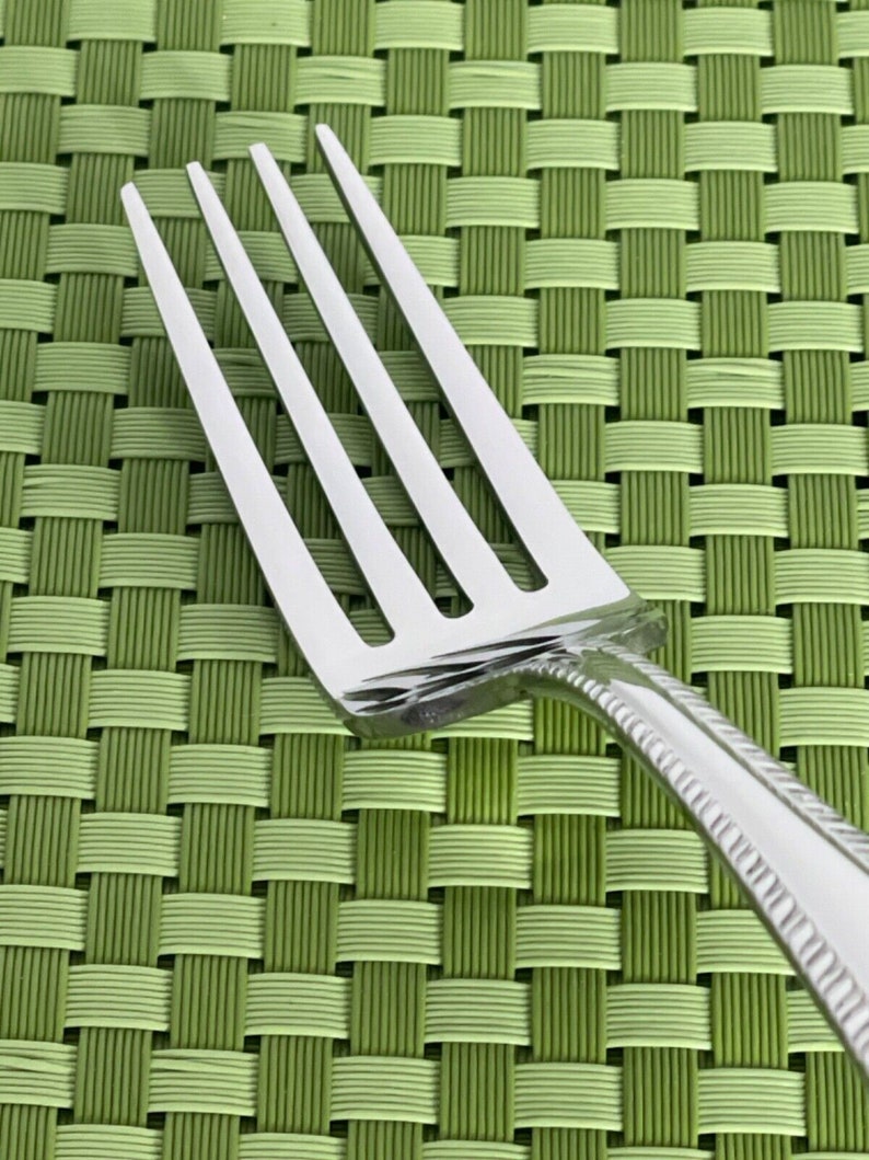 Reed & Barton DOMAIN Stainless Dinner Fork 18/10 Glossy Rope Edge ...