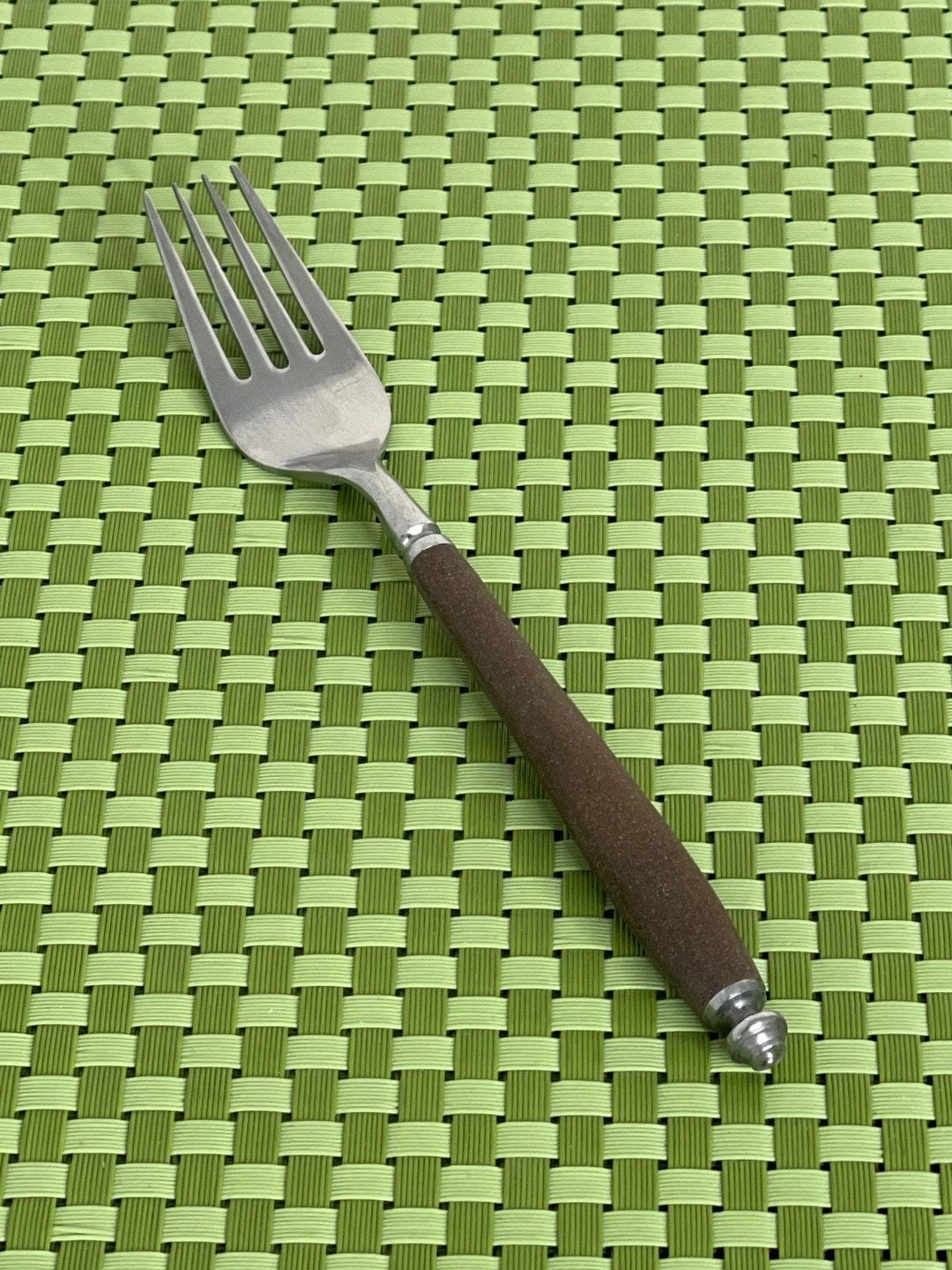Oxford Hall OXH90 Stainless Dinner Fork Brown Handle Knob Tip Flatware ...