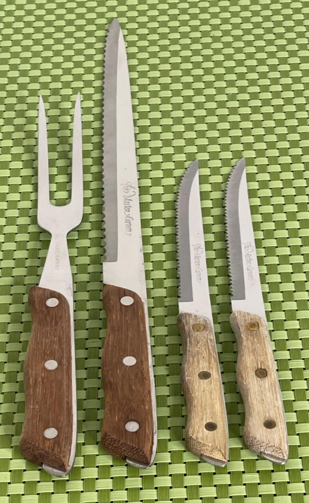 Frontier Forge the Master Carver Stainless 4pc Set Wood Handle Japan ...