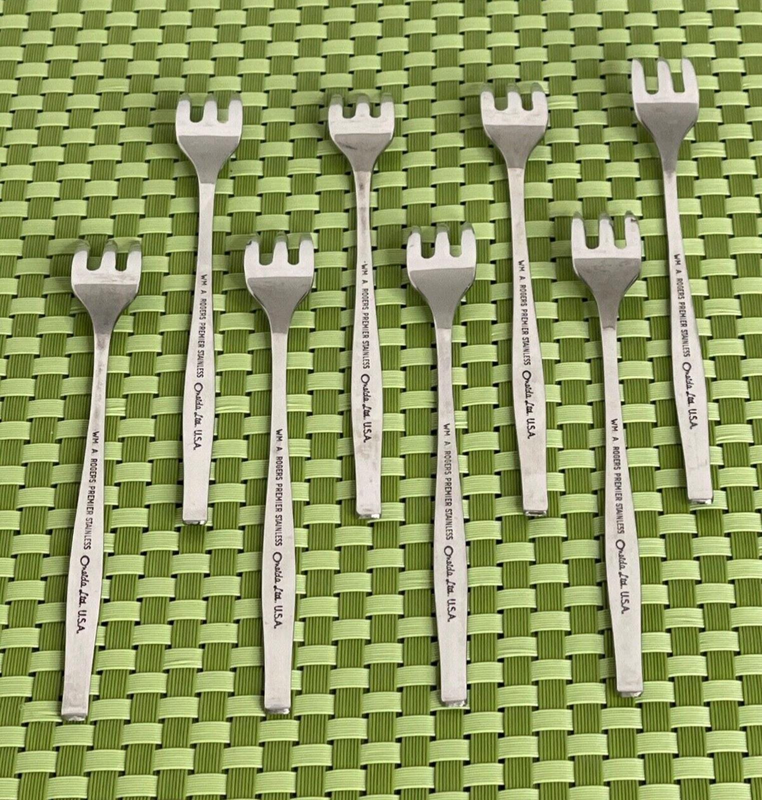 Oneida SPANADA Stainless WM A Rogers Premier 8 Cocktail Forks Burnished ...