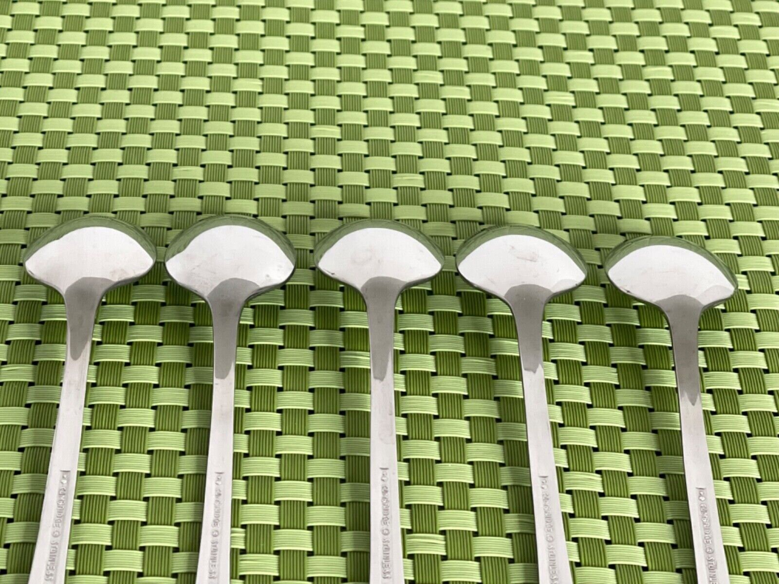 Cambridge SIENNA Stainless 5 Iced Tea Spoons Glossy Tip Turns Down ...