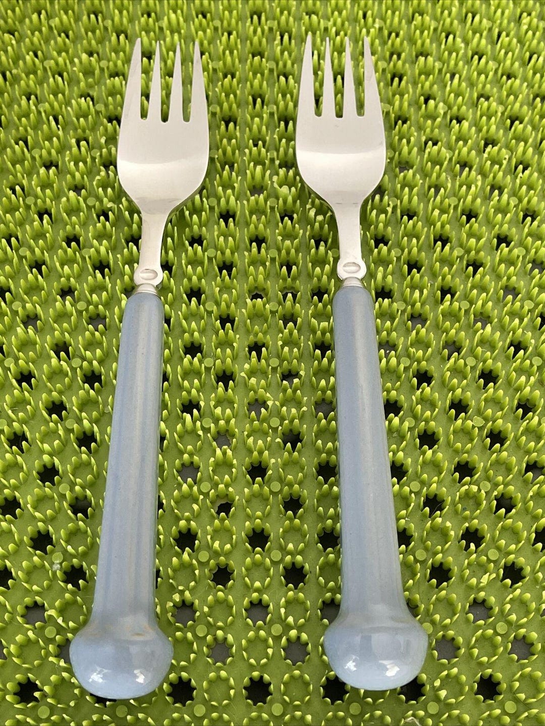 Denby REGENCY Pale Blue Stainless 2 Dinner Forks England Flatware B148G ...