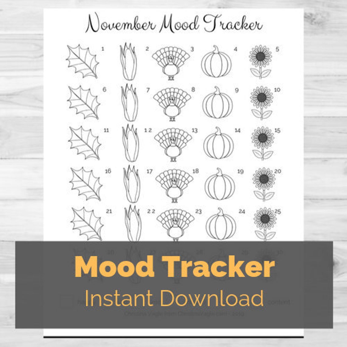 November Mood Tracker Bullet Journal Instant Download - Etsy