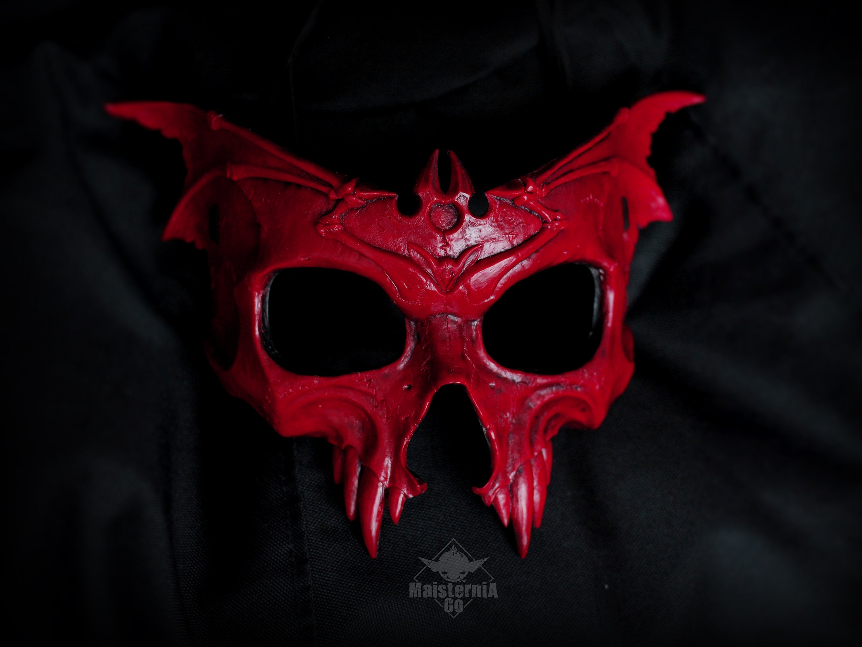 Gothic vampire skull mask red | Etsy