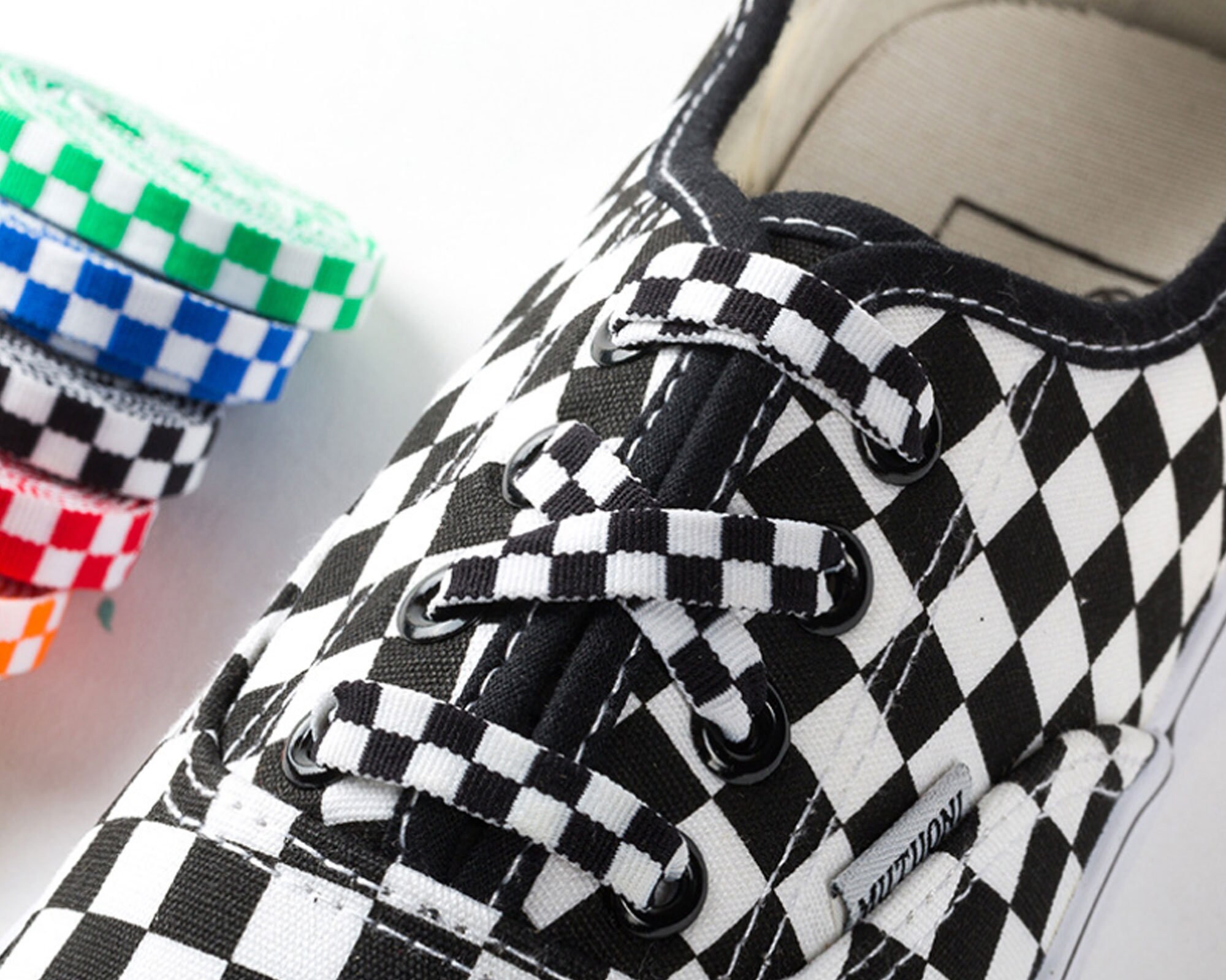 Plait Flat Shoelaceswidth 8mm Checkerboard Lacesmosaic - Etsy