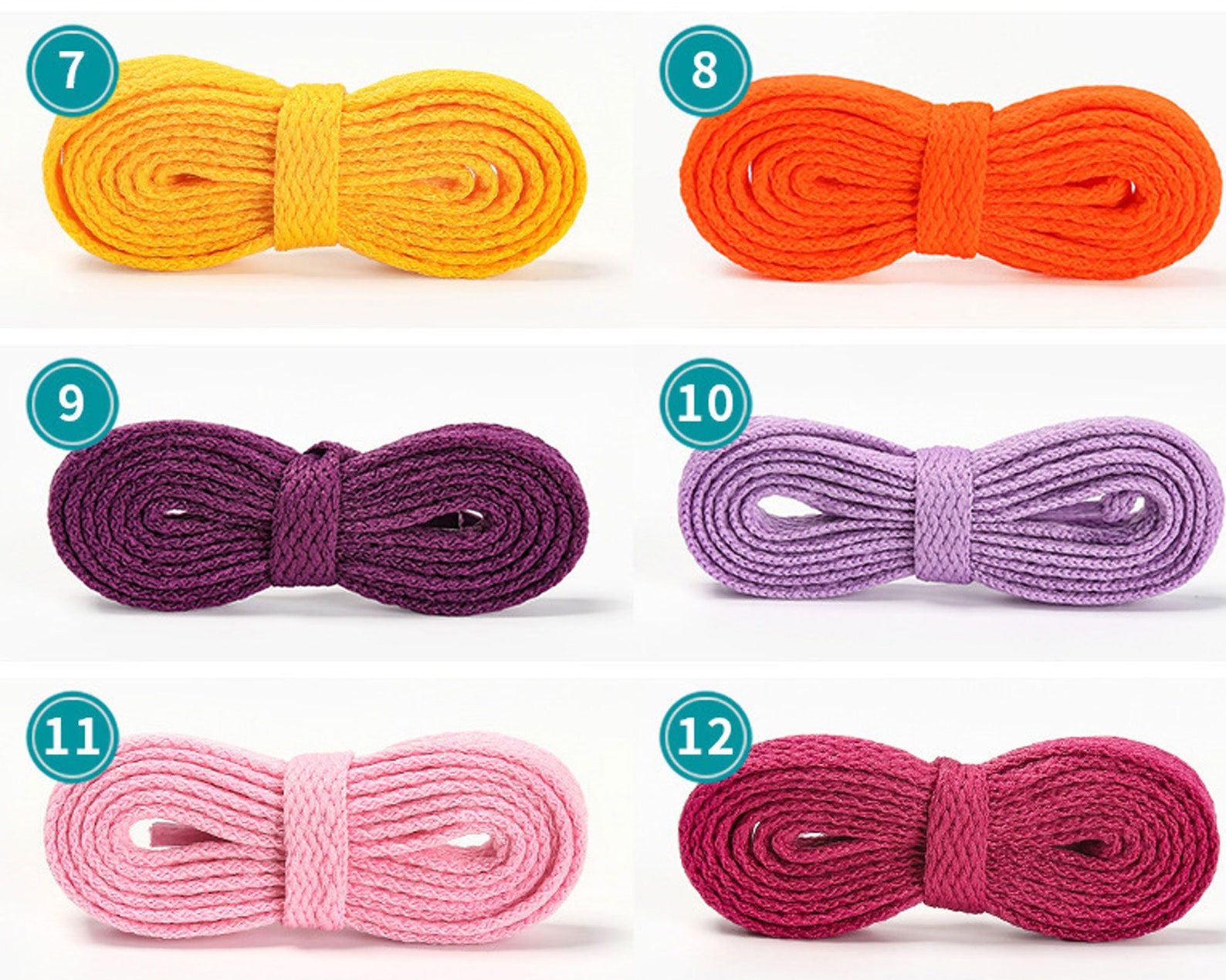 Shoelaces,1 Pair Flat Polyester Shoe Laces Solid Color,candy Color ...