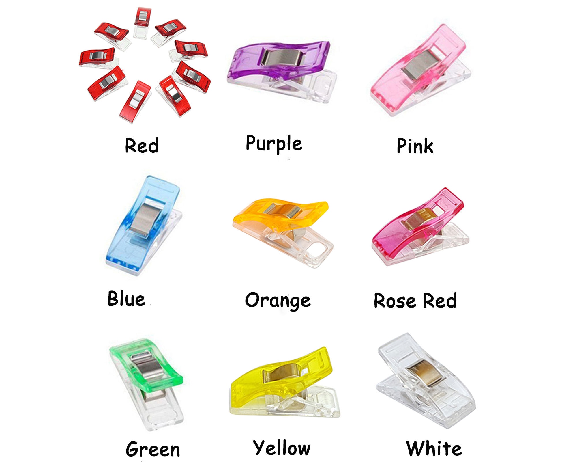 Clover Wonder Clipsmulti-color Sewing Clips Small Craft - Etsy