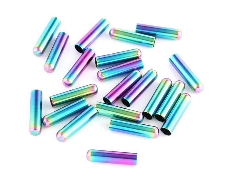 Rainbow Aglets for Shoelace,20mm Length Metal Shoe Lace Tips Tube for ...