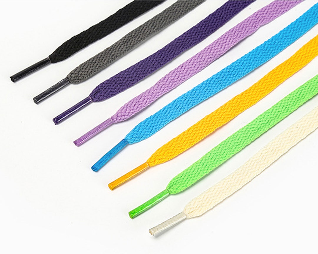 Shoelaces,1 Pair Flat Polyester Shoe Laces Solid Color,candy Color ...