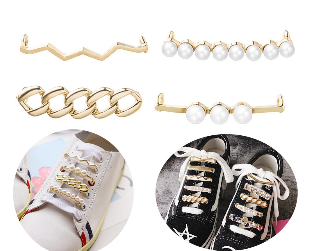 Gold Shoelaces Charms,pearl Shoelaces Buckles,crystal Shoelaces Tags ...