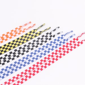 Plait Flat Shoelaces,width 8mm Checkerboard Laces,mosaic Cotton ...