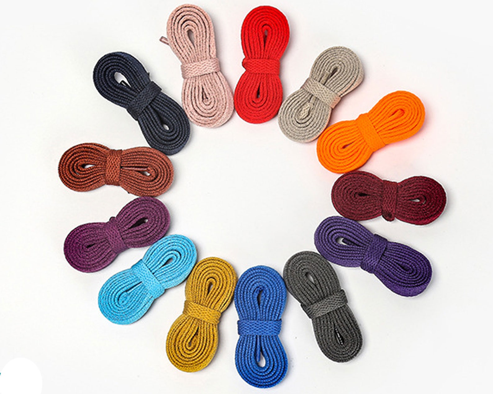 Shoelaces,1 Pair Flat Polyester Shoe Laces Solid Color,candy Color ...