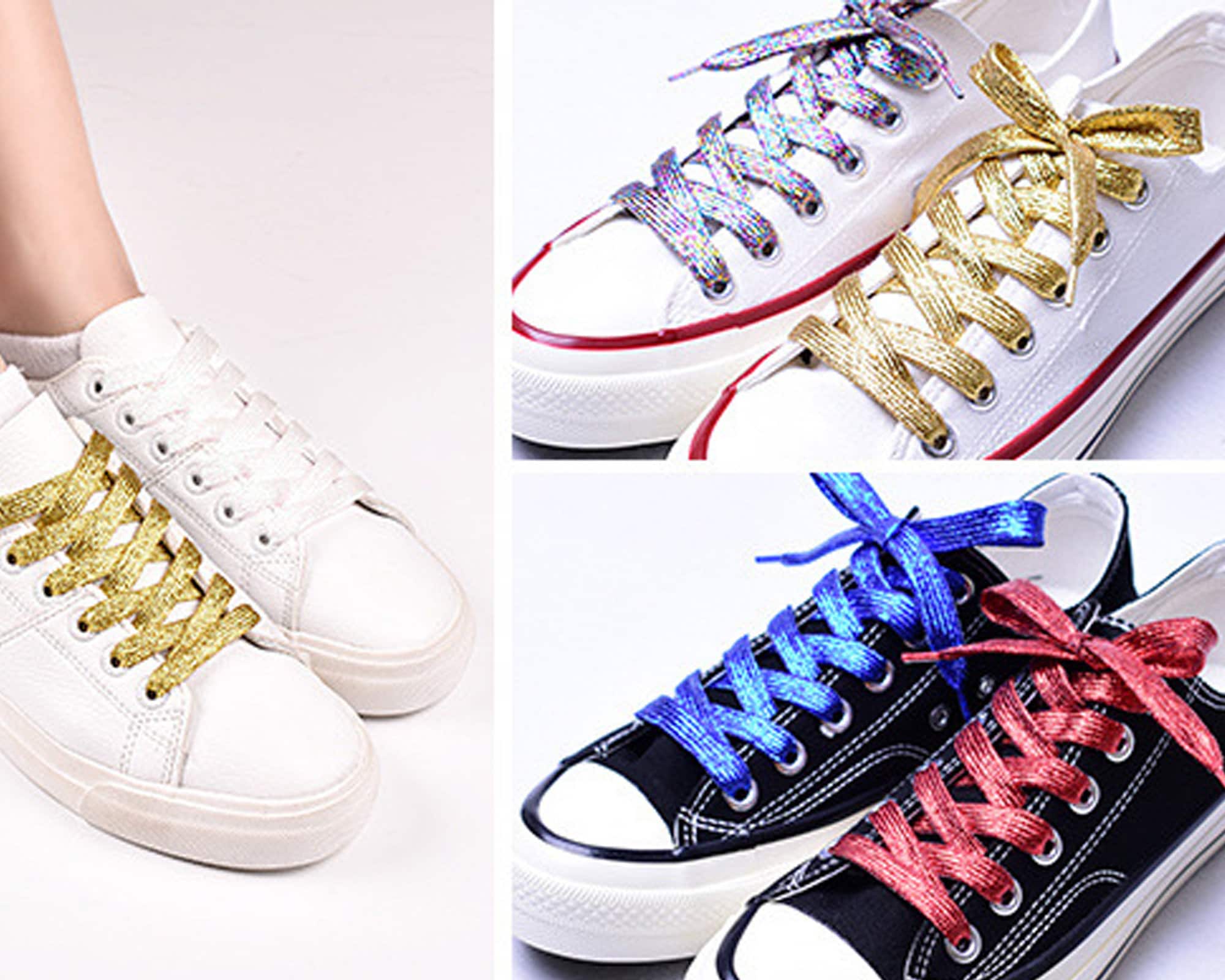 Glitter Shoe Laces With Metal Aglets,replacement Sparkle Flat Laces ...
