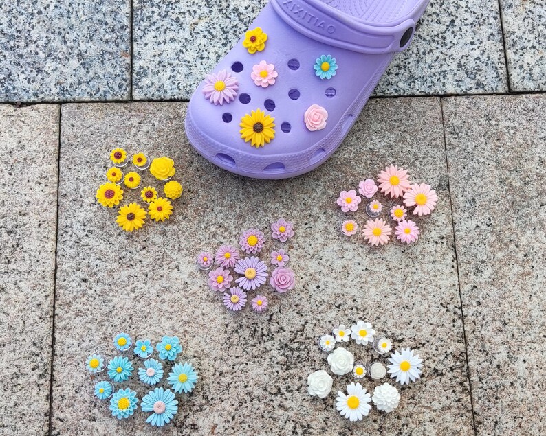 Flower Shoe Charms Sets of 11 Pcscolorful Cute Garden Croc - Etsy