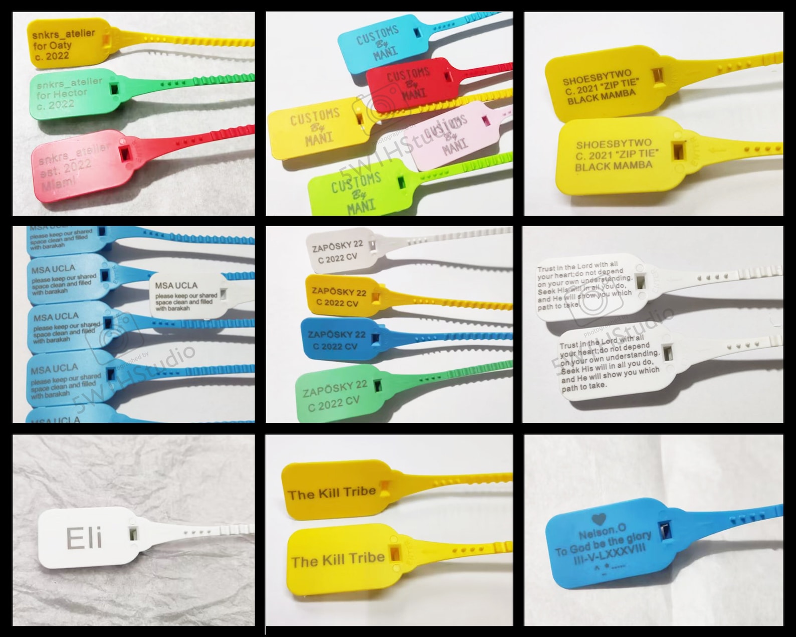 Custom Zip Tie Tag,personalized Logo/text Plastic Cable Tie Brand Tag ...