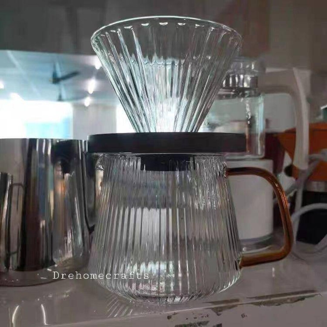 Coffee Pour Over Set , Handblown Glass , Dripper , Coffee Markers ...