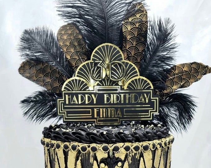 Great Gatsby Inspired Cake Topper 1920's Art Deco Flapper Girl - Etsy