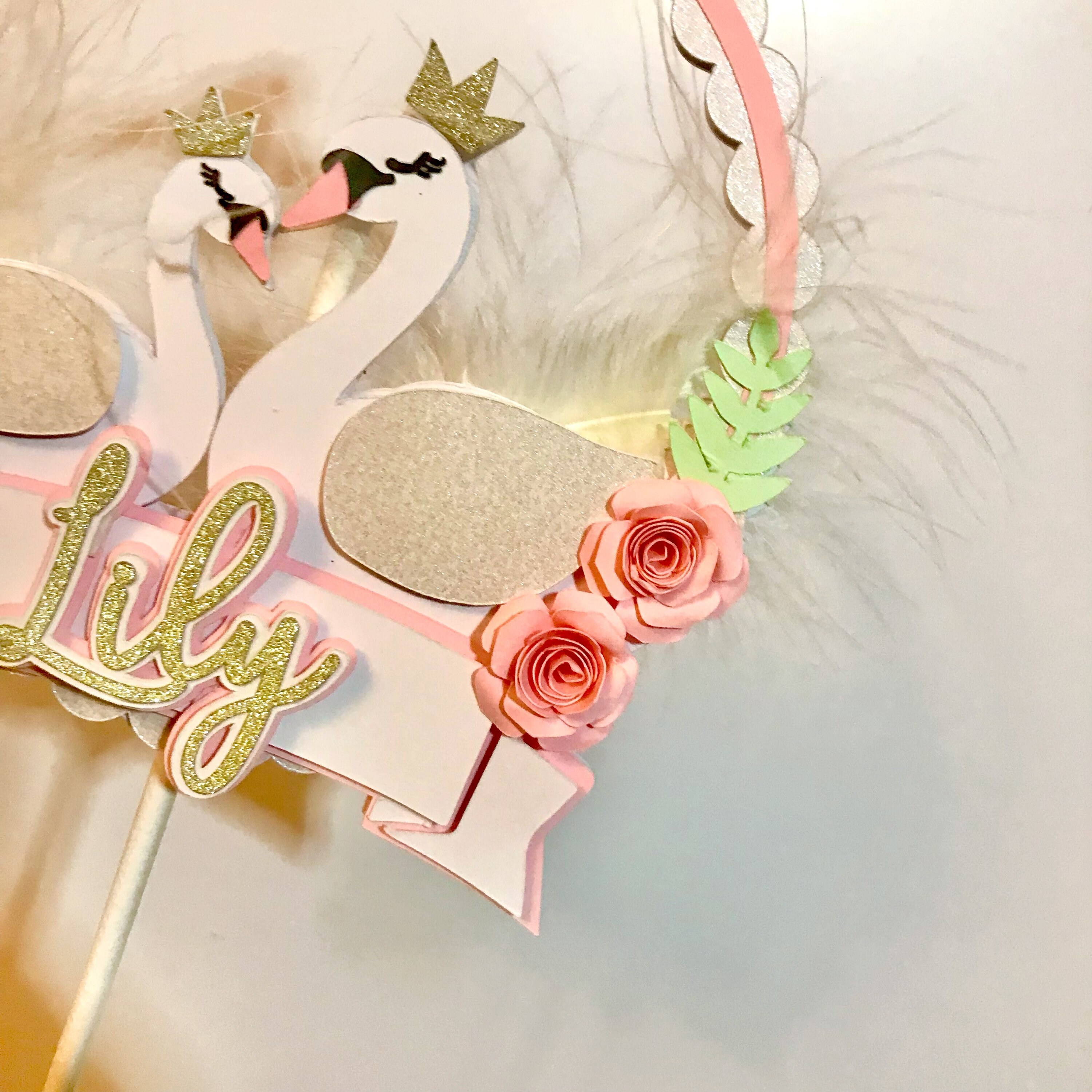 Swan Cake Topper Birthday Party Decor Cake Smash Props 3D - Etsy
