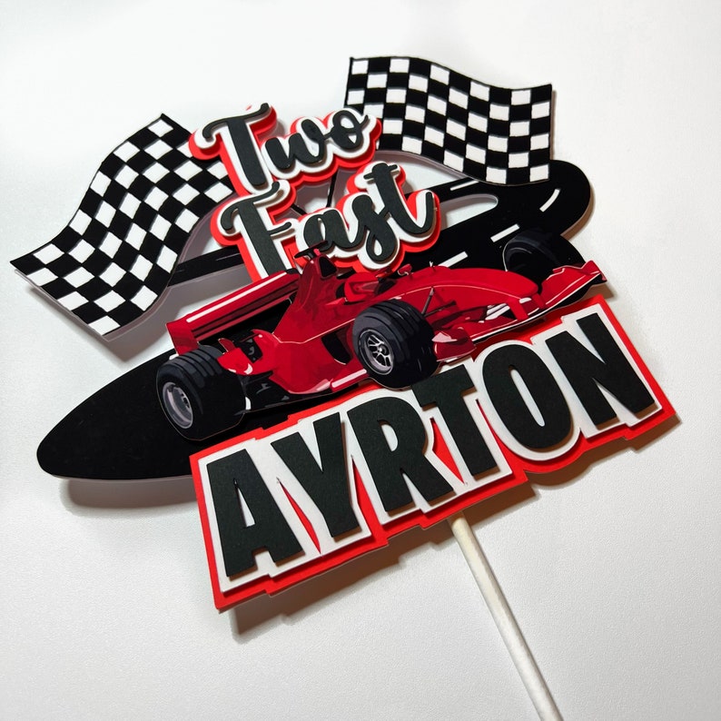 Two Fast Cake Topper Second Birthday Cake Topper Custom 3D - Etsy