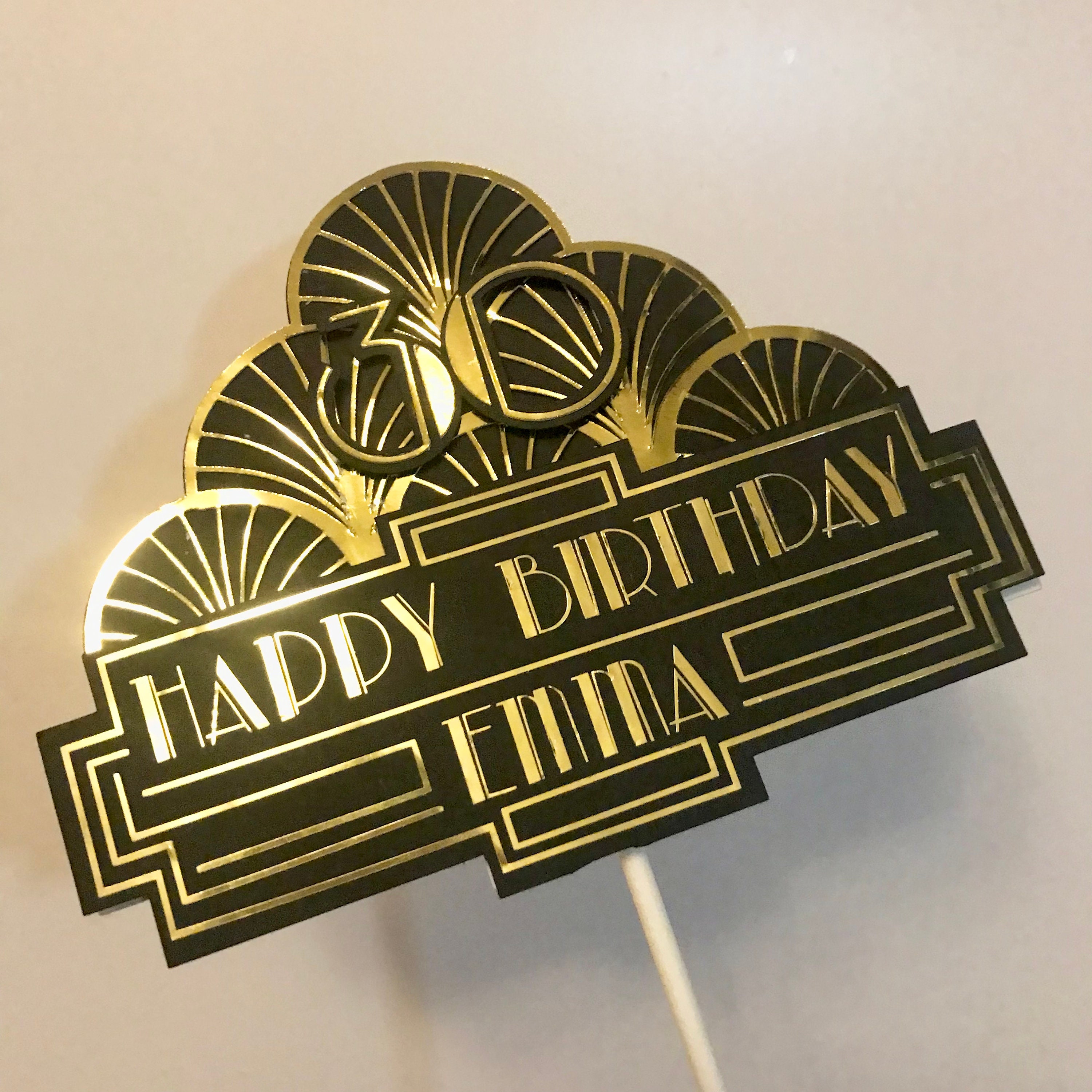 Great Gatsby Inspired Cake Topper 1920's Art Deco Flapper - Etsy